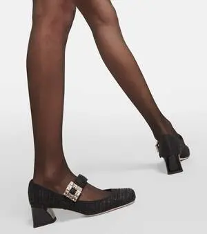 ROGER VIVIER Tres Vivier Embellished Mary Jane Pumps