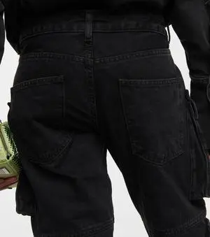 Attico Low-rise Straight Cargo Jeans - Black