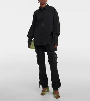 Attico Low-rise Straight Cargo Jeans - Black