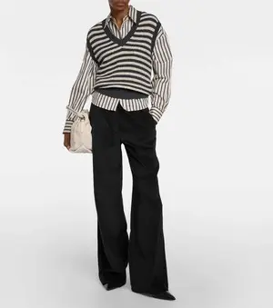 Brunello Cucinelli Corduroy Wide-leg Trousers - Black