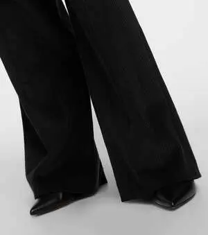 Brunello Cucinelli Corduroy Wide-leg Trousers - Black