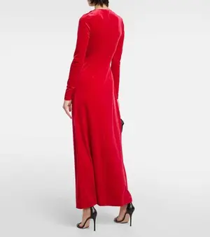 GANNI Velvet Midi Dress