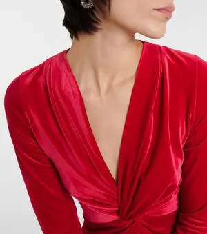GANNI Velvet Midi Dress