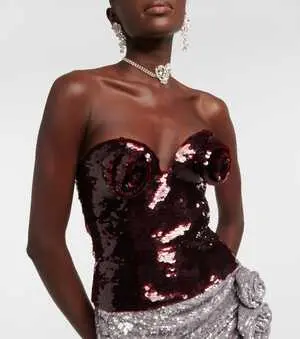 Magda Butrym Sequined Bustier Top