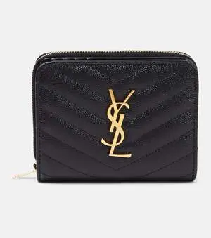 Saint Laurent Cassandre Matelasse Leather Wallet - Black