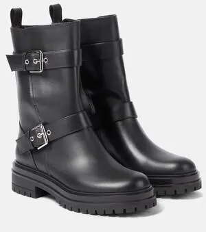GIANVITO ROSSI Thiago Leather Ankle Boots