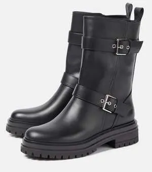 GIANVITO ROSSI Thiago Leather Ankle Boots
