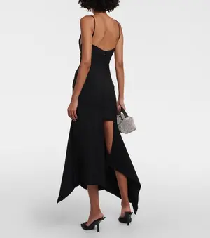 MUGLER Paneled Midi Dress