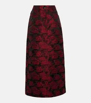 GANNI Floral Jacquard Maxi Skirt