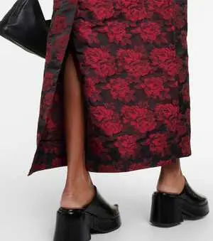 GANNI Floral Jacquard Maxi Skirt