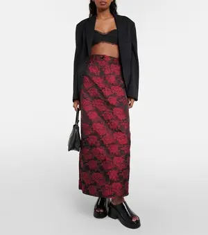 GANNI Floral Jacquard Maxi Skirt