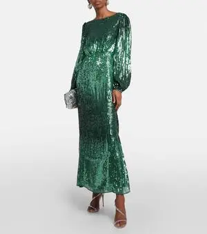 Rixo Coco Sequin Maxi Dress