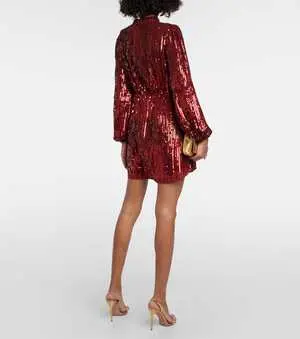 Rixo Samantha Sequined Mini Dress - Red