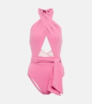 KARLA COLLETTO Cutout Halterneck Swimsuit - Pink