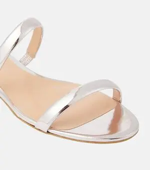 Rene Caovilla Cleo Mirrored Leather Sandals - Silver
