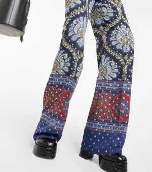Etro Paisley Silk-blend Wide-leg Pants