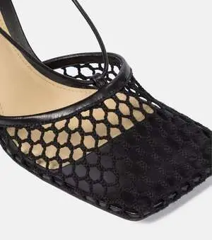 Bottega Veneta Stretch Leather-trimmed Mesh Pumps - Black