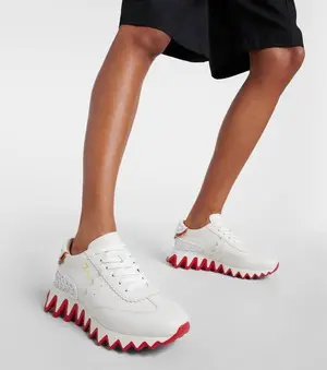 CHRISTIAN LOUBOUTIN Loubishark Leather Trainers - White