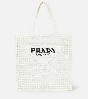 Prada Raffia-effect Crochet Shopper