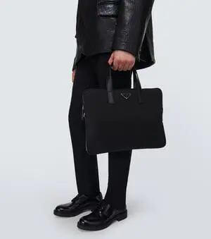 Prada Re-nylon Leather-trimmed Briefcase