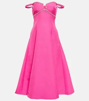SELF-PORTRAIT Embellished A-line Midi Dress