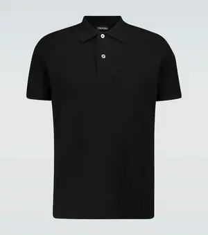 TOM FORD Short-sleeved Cotton Polo Shirt - Black