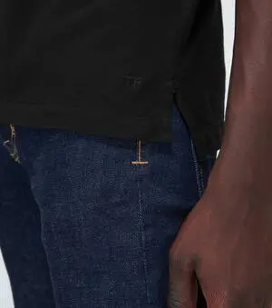 TOM FORD Short-sleeved Cotton Polo Shirt - Black