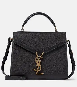 Saint Laurent Cassandra Mini Leather Shoulder Bag - Black