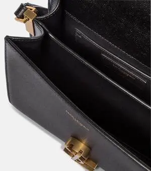 Saint Laurent Cassandra Mini Leather Shoulder Bag - Black