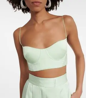 Alex Perry Hart Satin Crepe Bralette