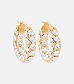 Amina Muaddi Jah Crystal-embellished Hoop Earrings - Gold