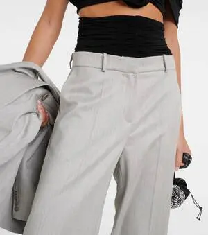 Magda Butrym Mid-rise Straight Wool Pants - Grey