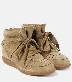 Isabel Marant Étoile Bobby Suede Wedge Sneakers - Grey