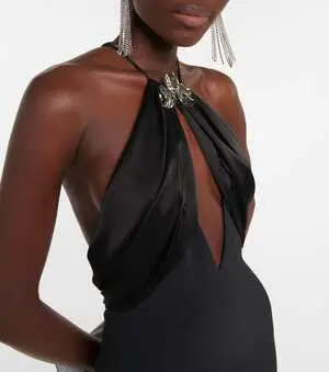 David Koma Embellished Halter-neck Minidress