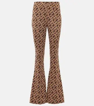 Diane Von Furstenberg Printed Flared Pants - Brown