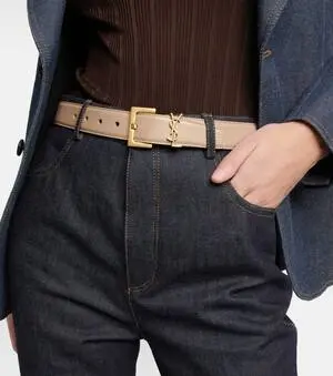 Saint Laurent Cassandre Leather Belt