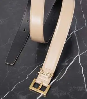 Saint Laurent Cassandre Leather Belt