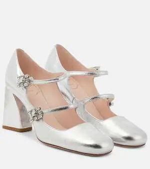 ROGER VIVIER Babies Mini Tres Vivier Leather Pumps