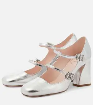 ROGER VIVIER Babies Mini Tres Vivier Leather Pumps