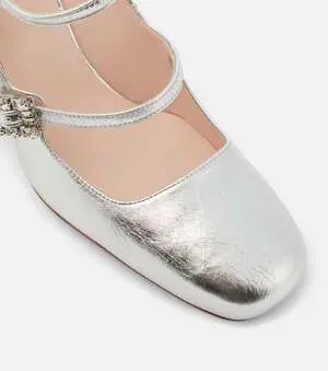 ROGER VIVIER Babies Mini Tres Vivier Leather Pumps