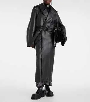 Balenciaga Cocoon Leather Trench Coat