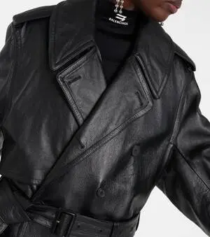 Balenciaga Cocoon Leather Trench Coat