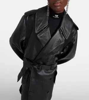 Balenciaga Cocoon Leather Trench Coat