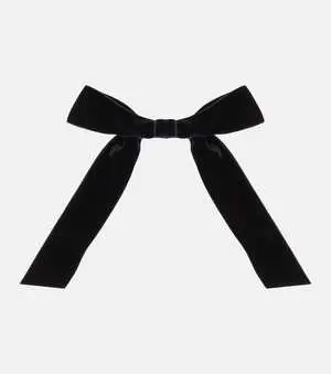 JENNIFER BEHR Adley Bow Velvet Barrette - Black