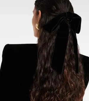 JENNIFER BEHR Adley Bow Velvet Barrette