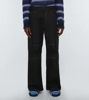 Marni Wide-leg Cotton Gabardine Cargo Trousers