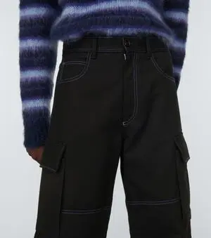Marni Wide-leg Cotton Gabardine Cargo Trousers