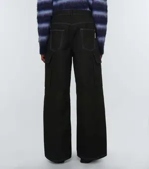 Marni Wide-leg Cotton Gabardine Cargo Trousers
