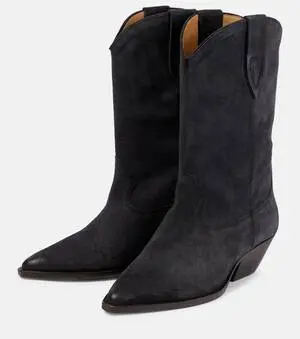 Isabel Marant Étoile Duerto Suede Cowboy Boots - Black