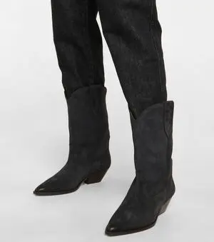 Isabel Marant Étoile Duerto Suede Cowboy Boots - Black
